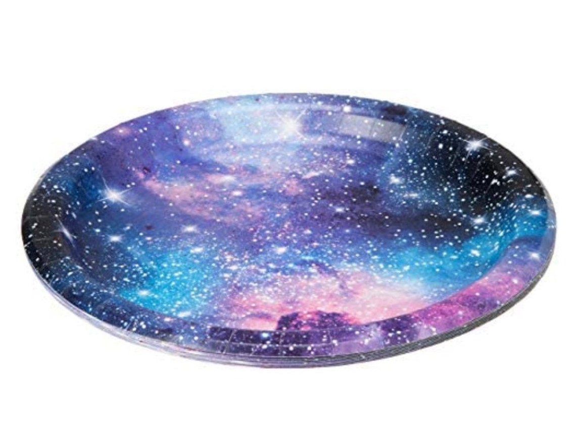 Galaxy Paper Plate Set Stars Planets Universe Outer Space | Etsy