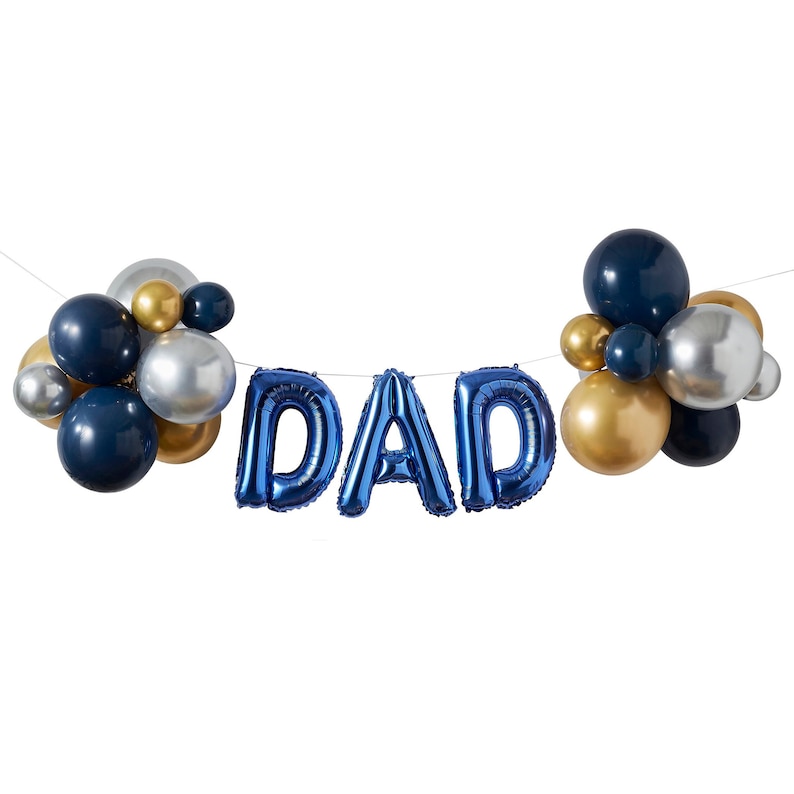 Fathers Day Balloon Garland DAD Banner Navy Gold Bundle Wall - Etsy