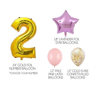 Pink Gold Balloon Bundle With Custom Foil Number Birthday Age Year ...