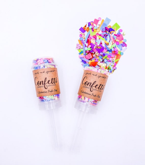 Colorful Confetti Poppers, Recycled Paper Confetti Push Pops, Party ...