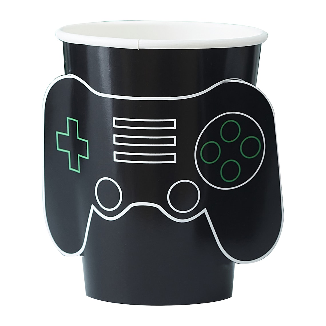 Gaming Paper Cups in Black Video Game Console Controller Nerdy Geeky ...