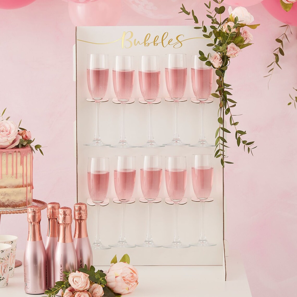 White Gold Champagne Display Elegant Wall Glass Holder - Etsy