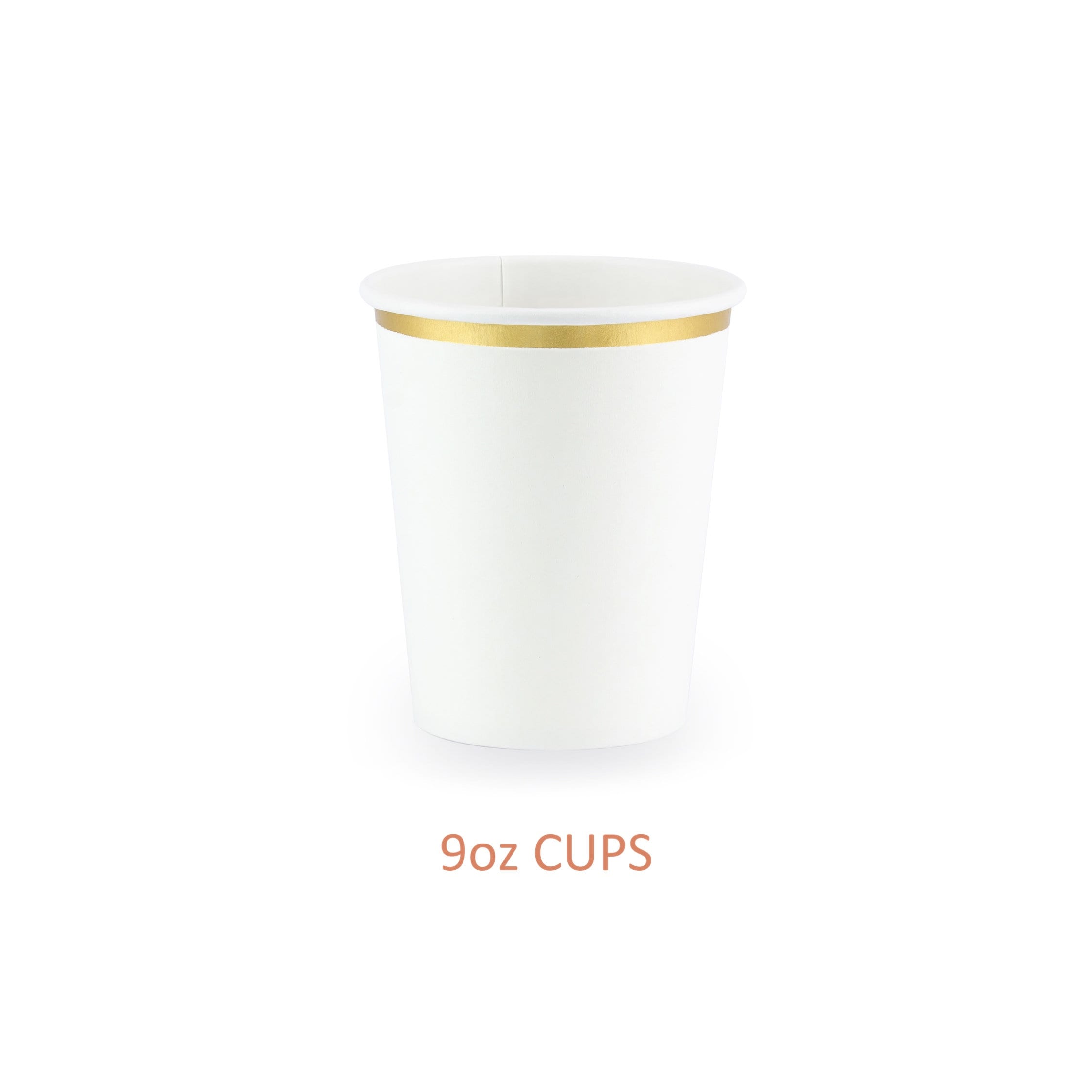 White Gold Paper Cup Set Minimalist Elegant Festive Party Cups New Year ...