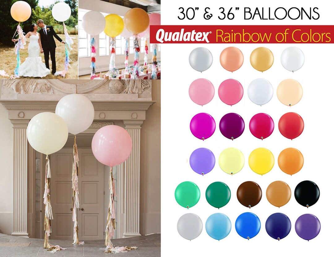 Giant Latex Balloons 36inch OR 30inch Mix Solid Color Qualatex - Etsy