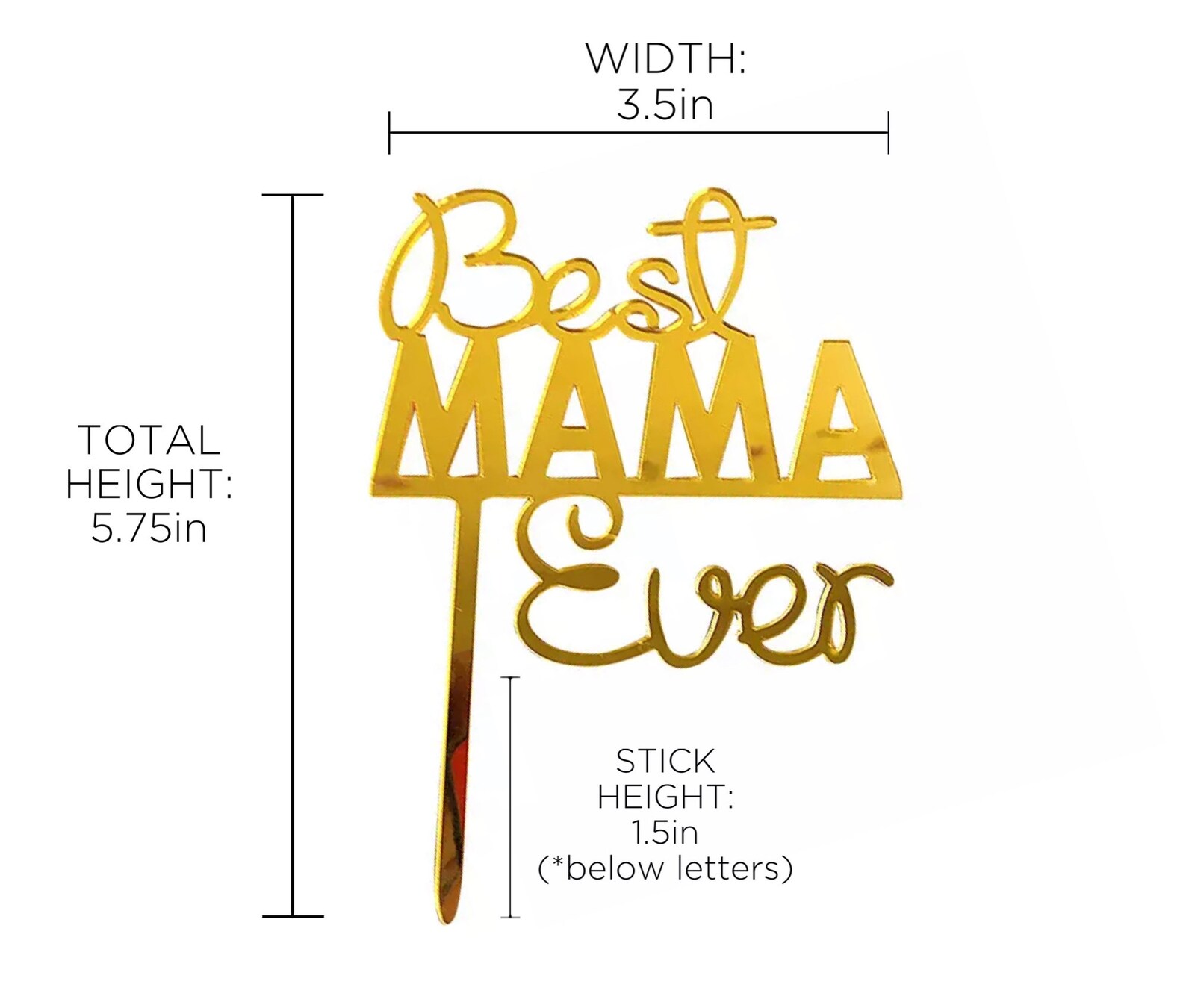 CLEARANCE - Best Mama Ever Cake Topper Acrylic Gold or Rose Gold ...