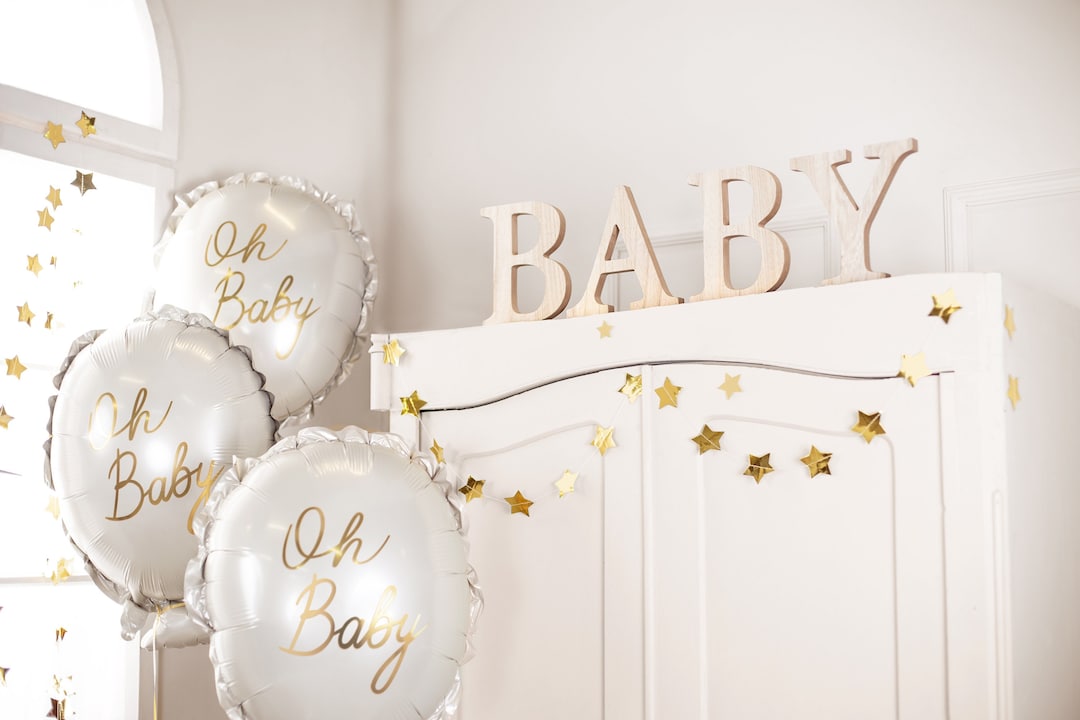 Wood BABY Sign Freestanding Minimal Blank Neutral Letters Party Nursery ...