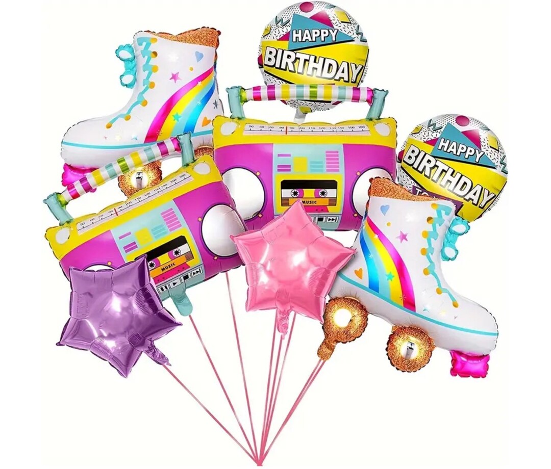 Retro Birthday Bundle Mixtape Cassette Skate Balloon 80s 90s Throwback ...