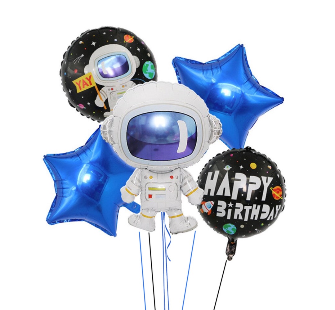 Astronaut Balloon Bundle Happy Birthday Blue Star Foil Balloon Galaxy ...