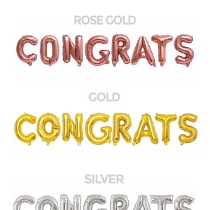 Congrats Balloon Garland Silver Gold Large Letter Banner Celebration ...