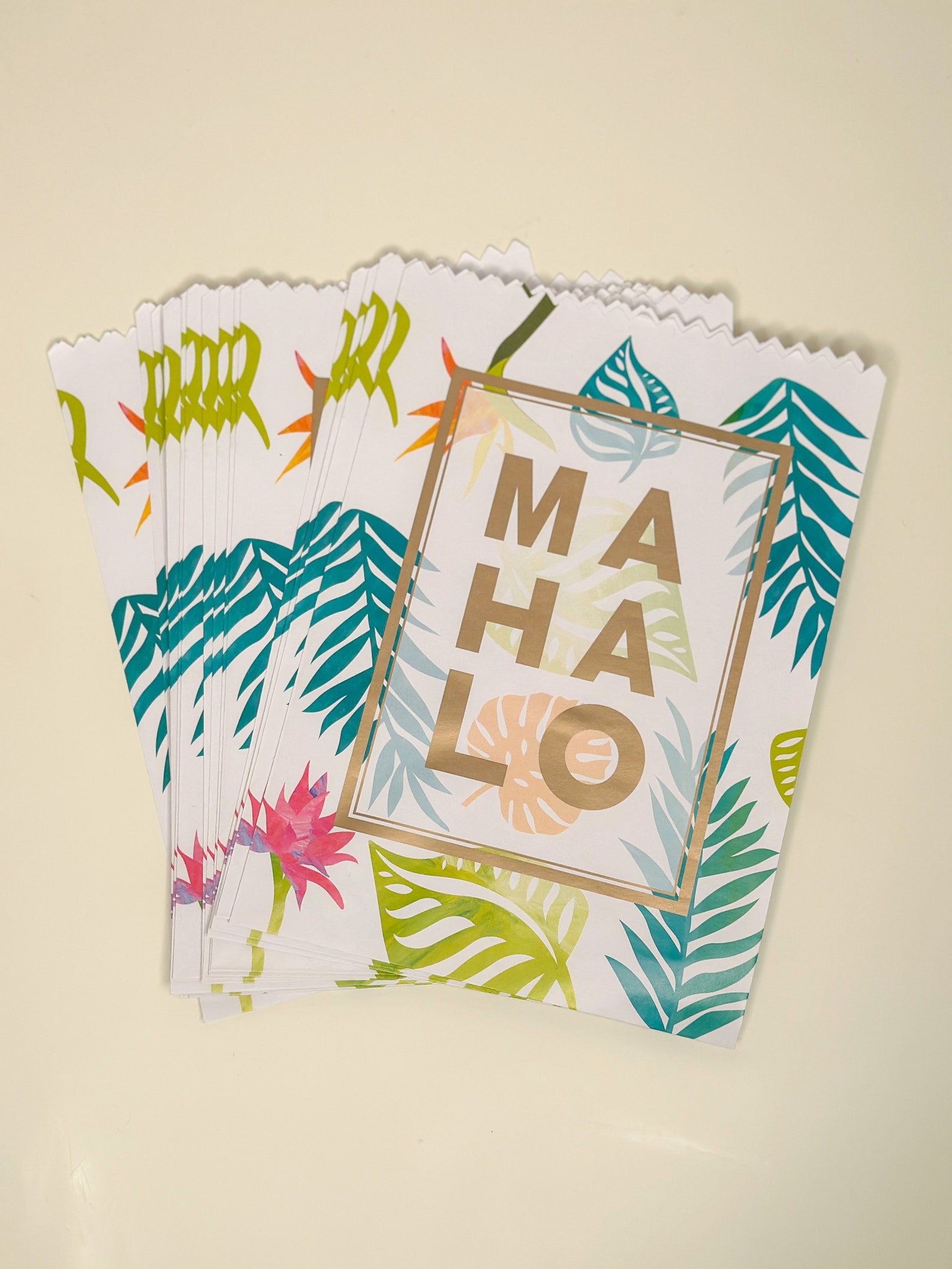 Mahalo Treat Bag for Hawaiian Luau Party Thank You Goodie Cookie Sweets ...