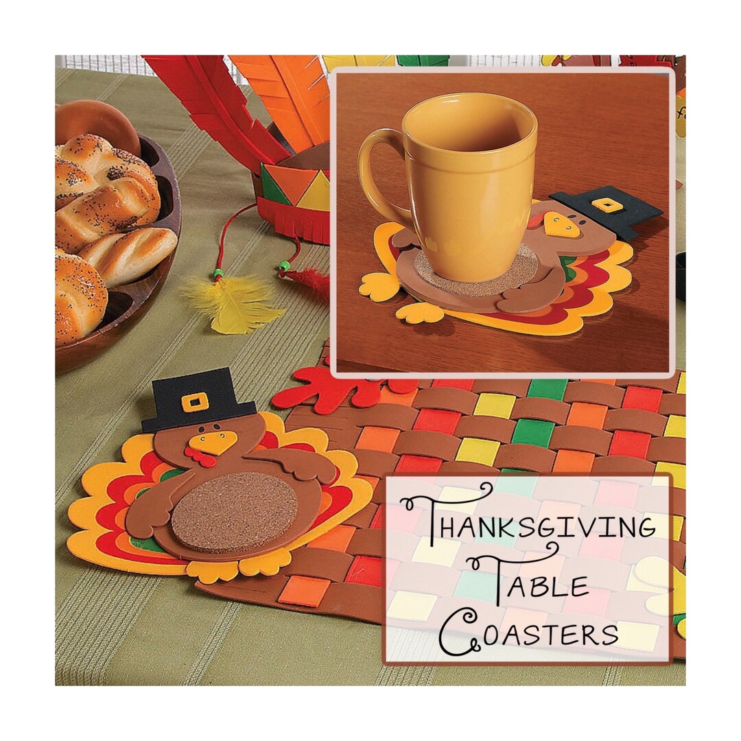 Turkey Coaster DIY KIT Kids Craft Activity Autumn Fall Thanksgiving ...