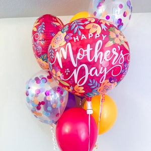 Colorful Balloon Bouquet HAPPY MOTHER’S DAY Floral Wildflower Red ...