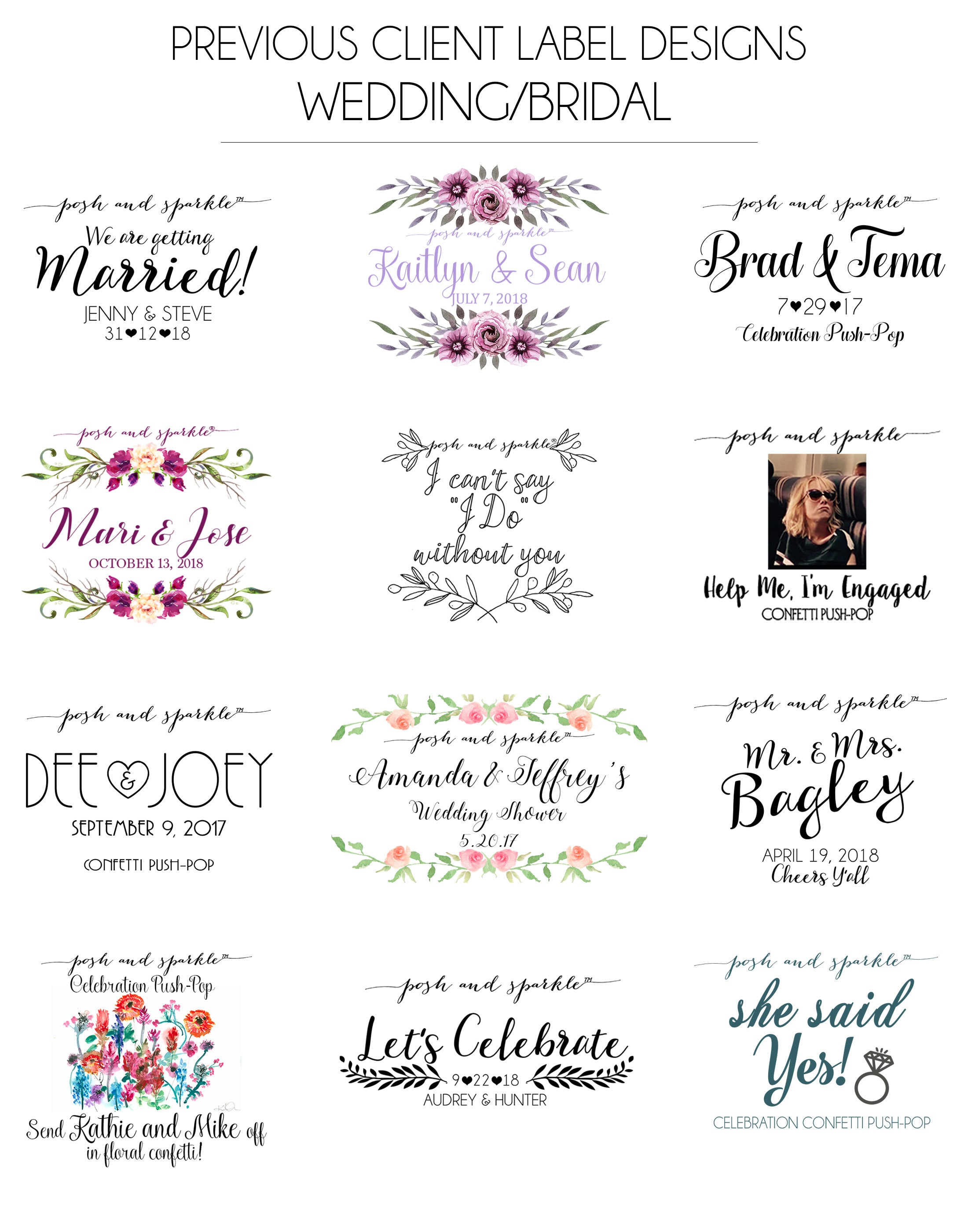 ADD-ON Custom Label for Confetti Push Pops, Party Popper Label, Custom ...