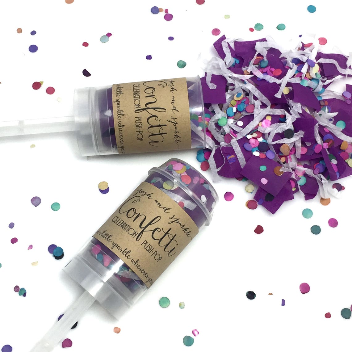 Purple Confetti Push Pops Biodegradable Confetti Party Favor - Etsy