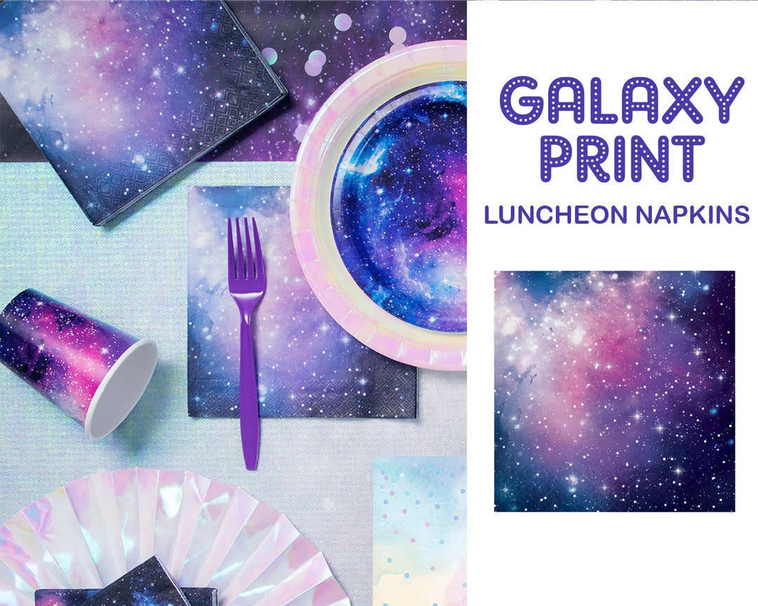 Galaxy Paper Napkins Vibrant Outer Space Solar System Stars Tableware ...