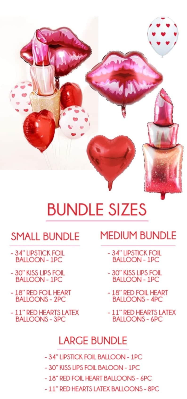 Makeup Balloon Bundle Large Lipstick Lips Decor Ladies Night Out ...