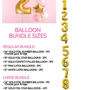 CUSTOM AGE BALLOON in Gold With Stars and Confetti Filled Balloons ...