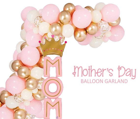 Mother’s Day Balloon Bundle Crown Queen Mom Garland Large Statement ...