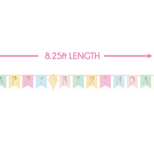 Happy Birthday Ice Cream Party Banner Decoration Flag Banner Colorful ...