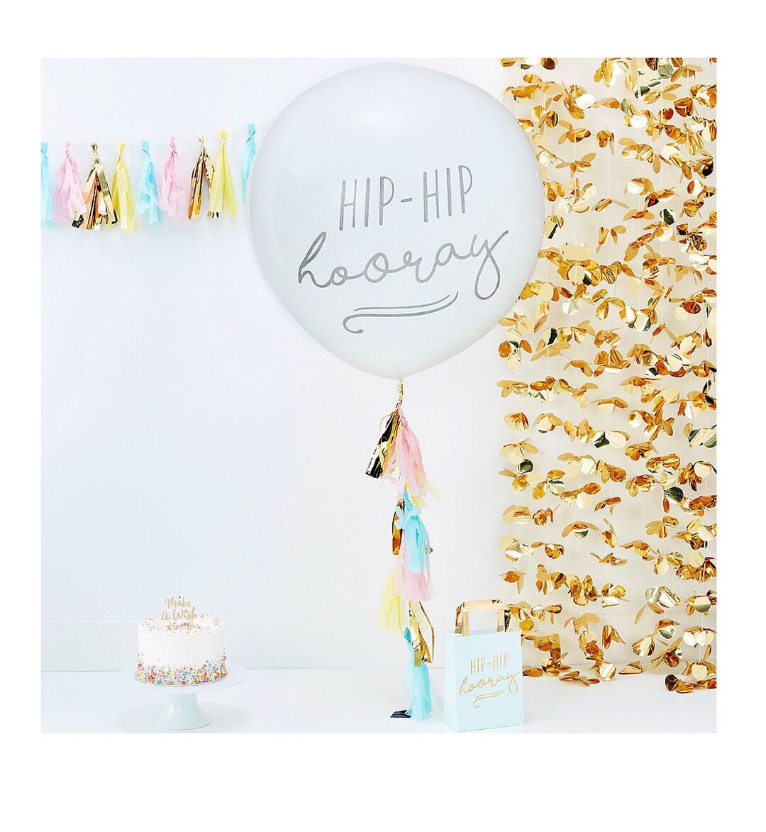 Hip-hip Hooray Balloon With Paper Tassel Giant Birthday Graduation ...