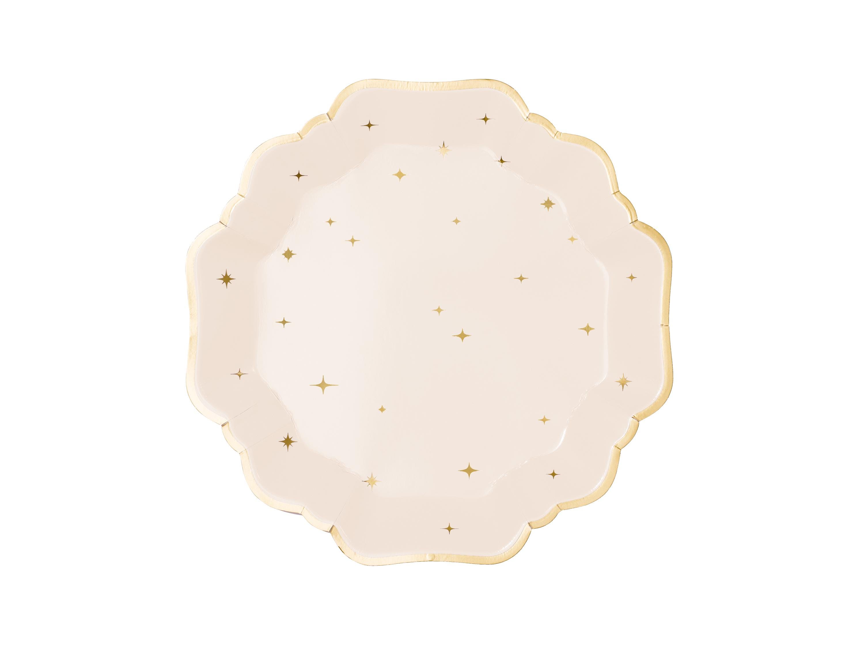 Eid Paper Plates Cream Gold With Stars Celestial Luxury Tableware ...