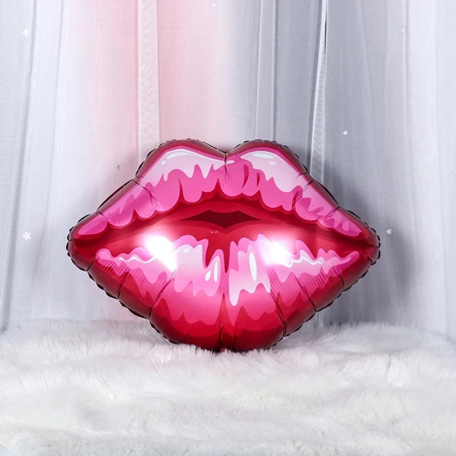 Red Lips Balloon 34" Lipstick Foil Balloon Fun Valentine’s Day ...