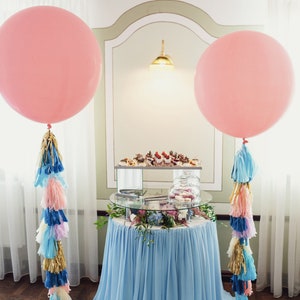 Tassel Balloon Tail Custom Colors Streamer Pink Blue White Long Paper ...
