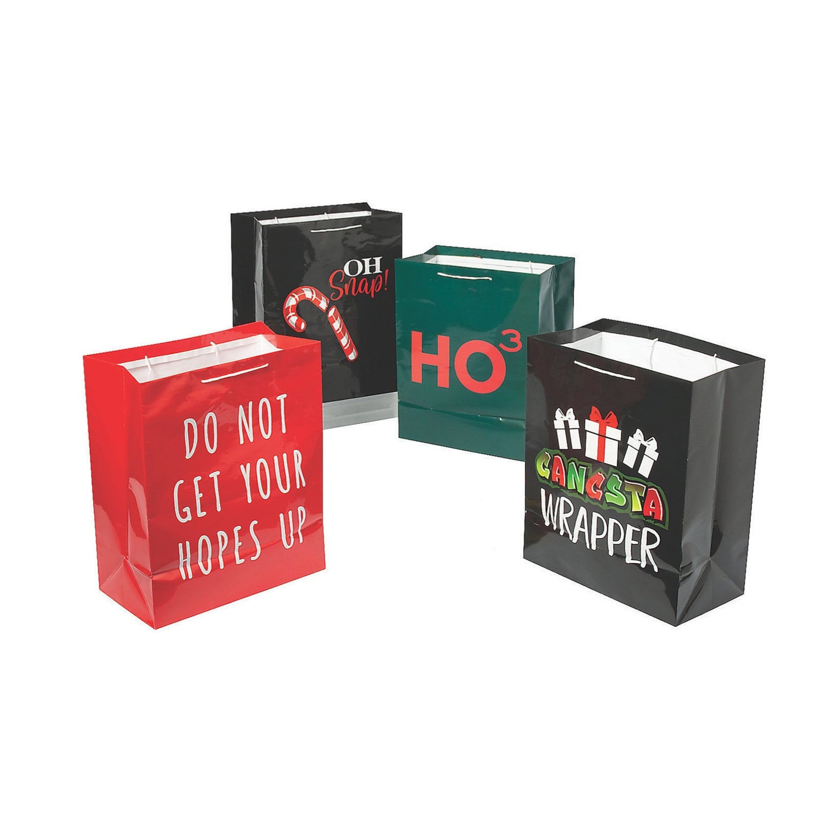 Funny Christmas Gift Bag Set with Handle Paper Present Bag | Etsy