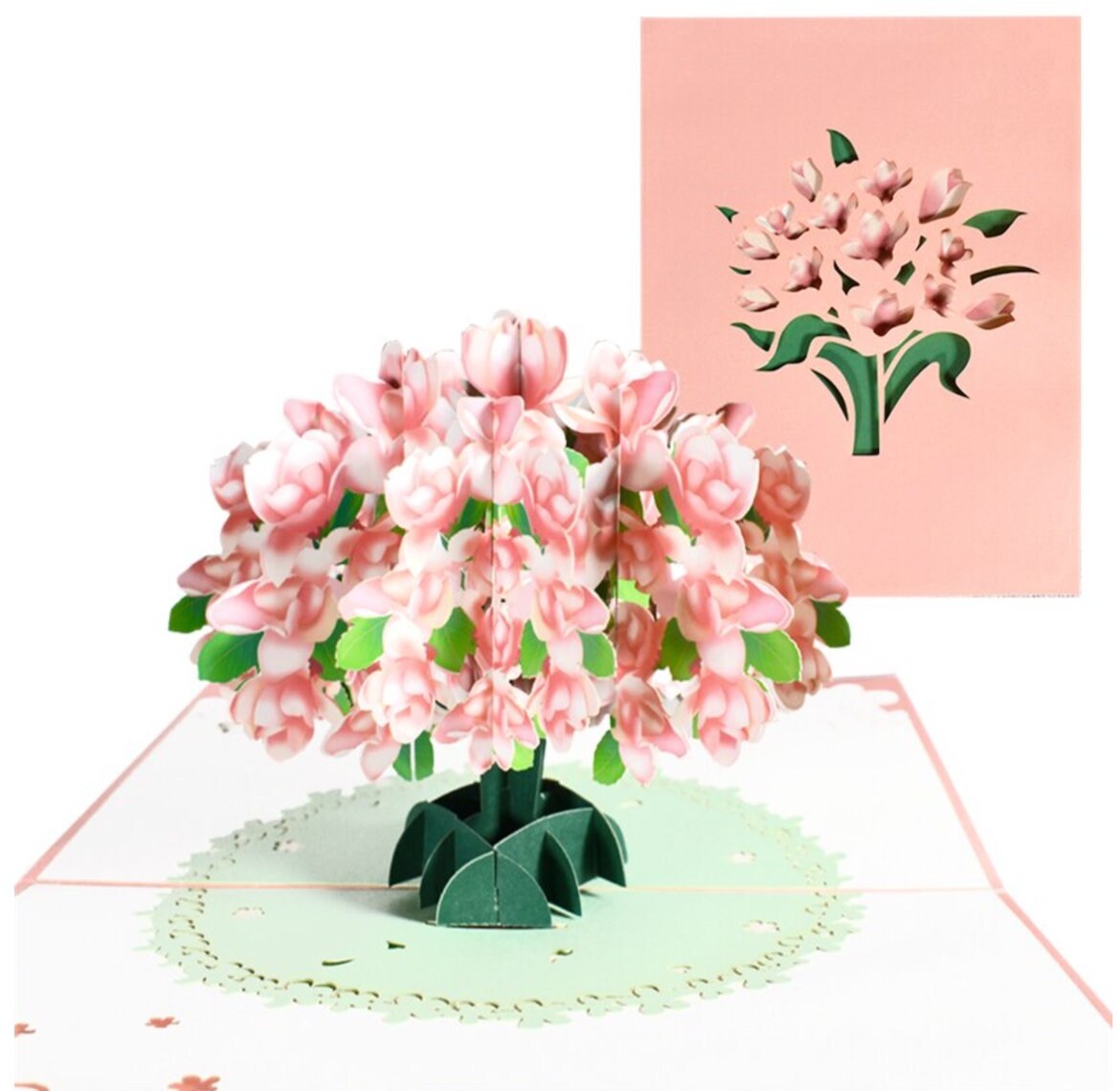 Cherry Blossom Greeting Card Pink Floral Tree Thank You | Etsy