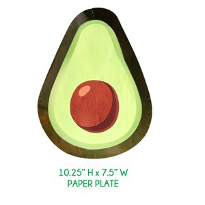 Avocado Shaped Paper Plates Fiesta Cinco De Mayo Party Supply - Etsy