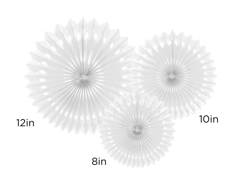 White Paper Fan Set Large Basic Party Supply Backdrop - Etsy