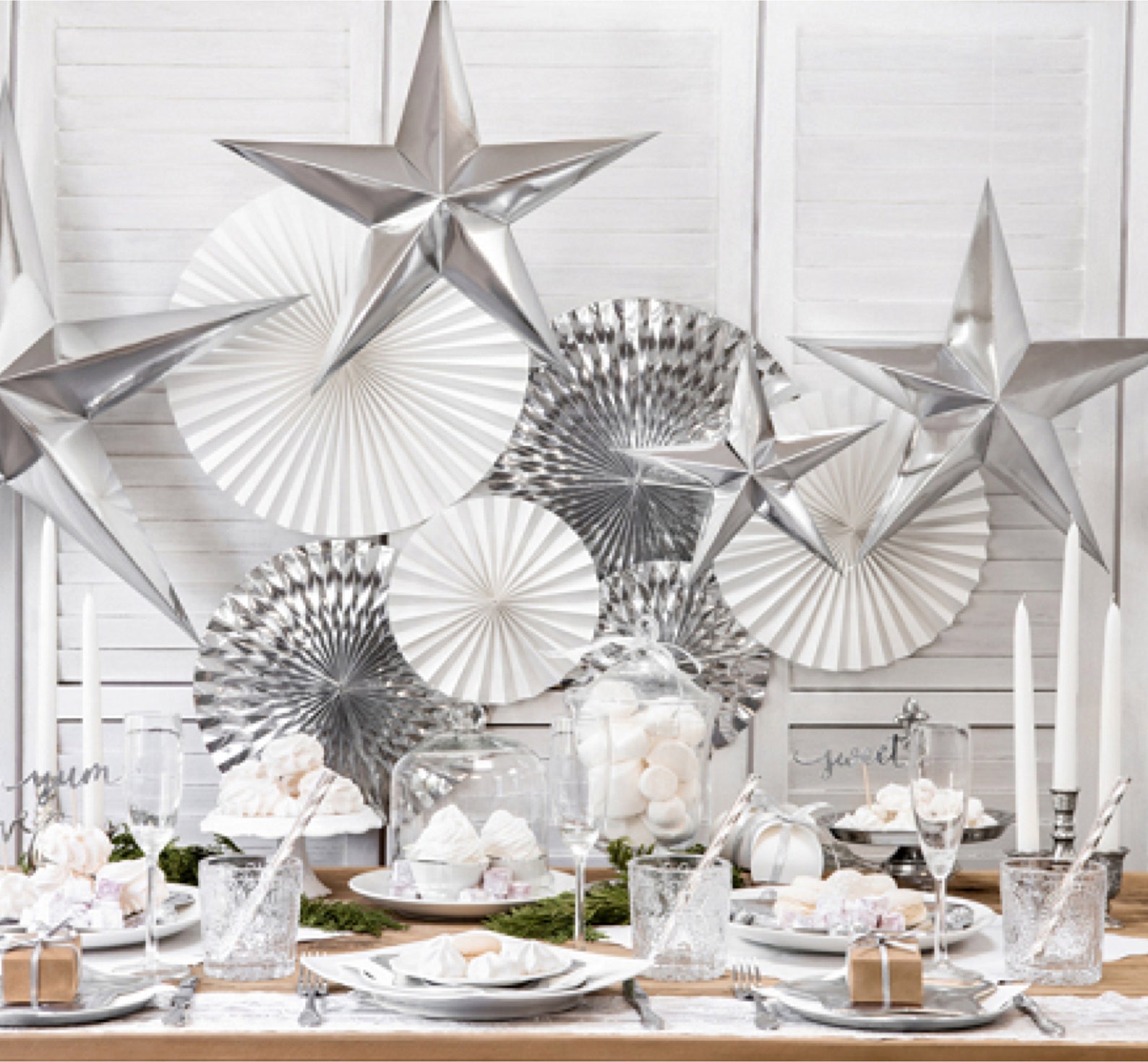 Silver Star Decoration Hanging Large Celestial Ornament Christmas ...