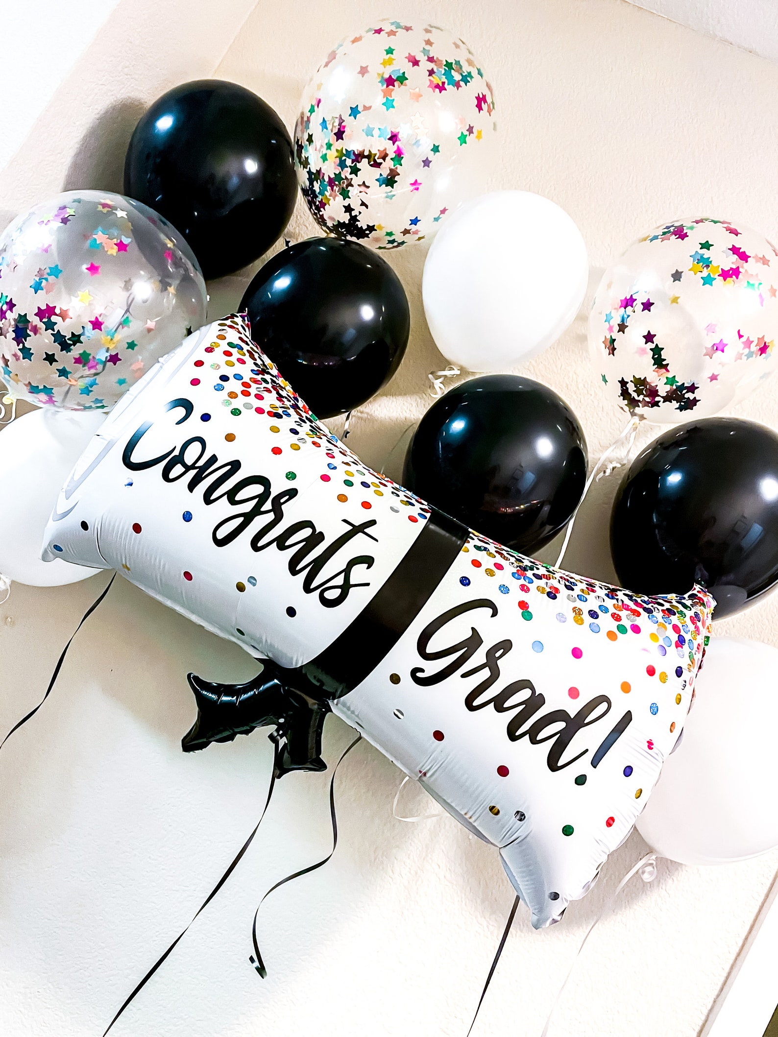 Graduation Party Decoration Congrats Grad Balloon Bundle Black - Etsy