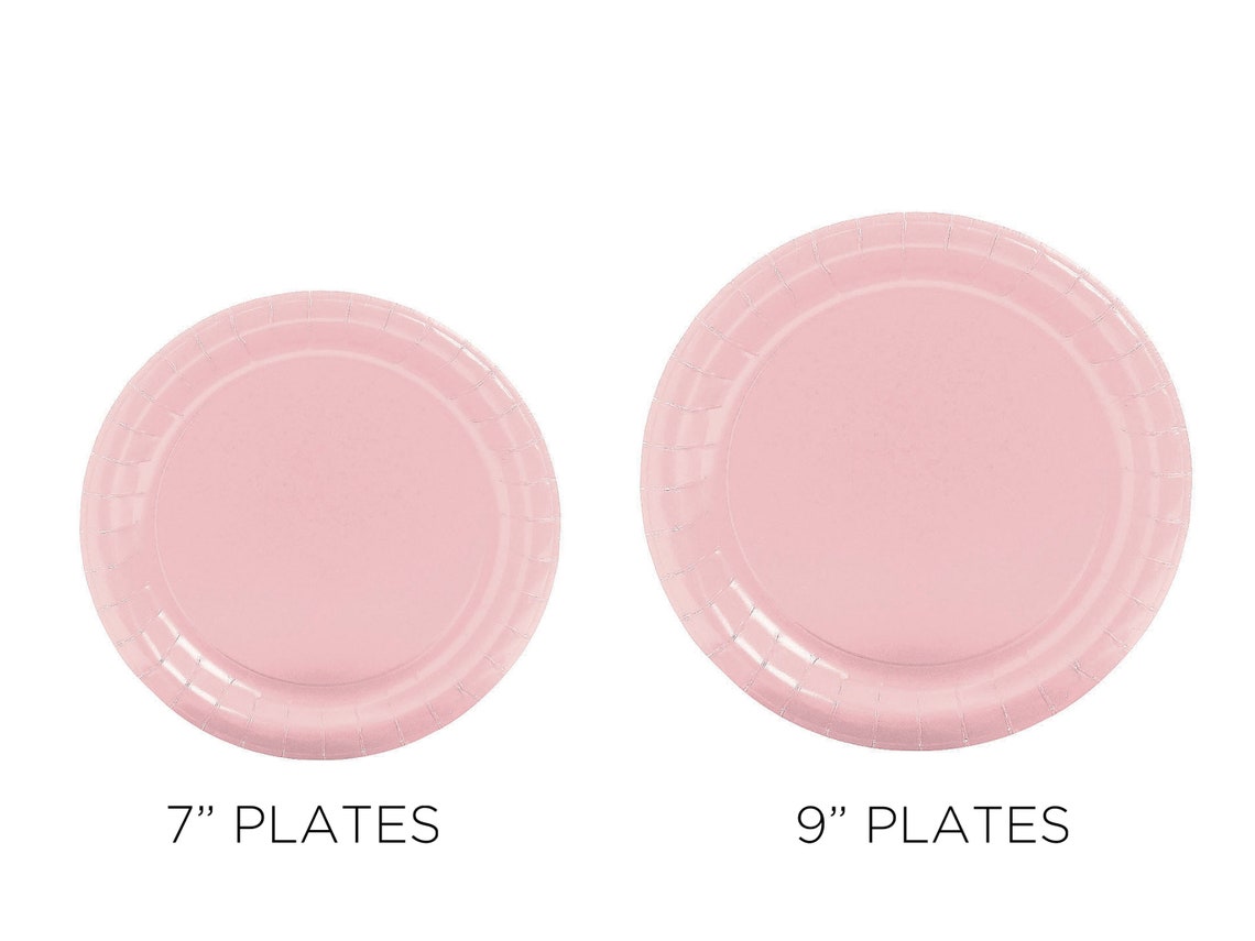 Light Pink Paper Plates Minimalist Pastel Tableware for - Etsy