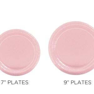 Light Pink Paper Plates Minimalist Pastel Tableware for Birthday Baby ...
