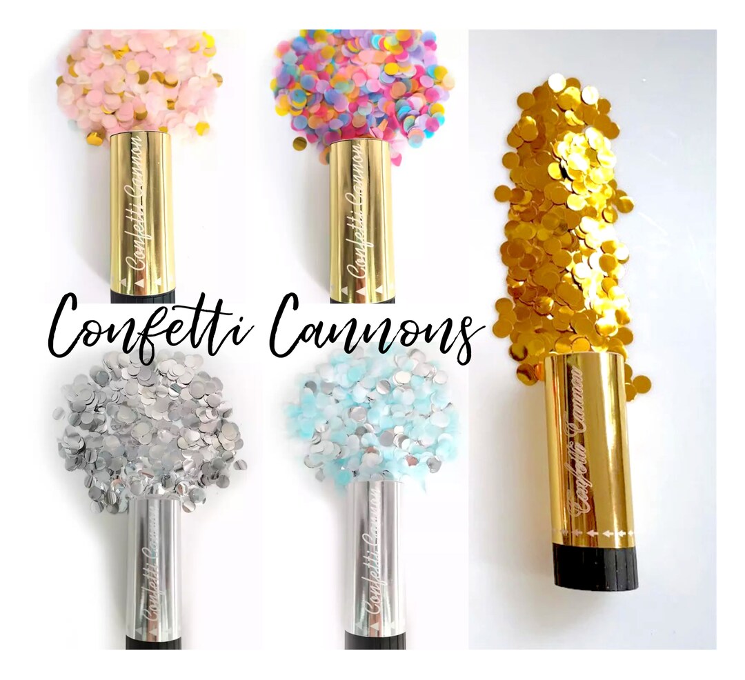 Small Confetti Cannon Assorted Colors Rainbow Gold Silver Blue Pink ...