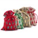 Christmas Favor Bag From Rustic Burlap With Xmas Tree Print Fabric ...