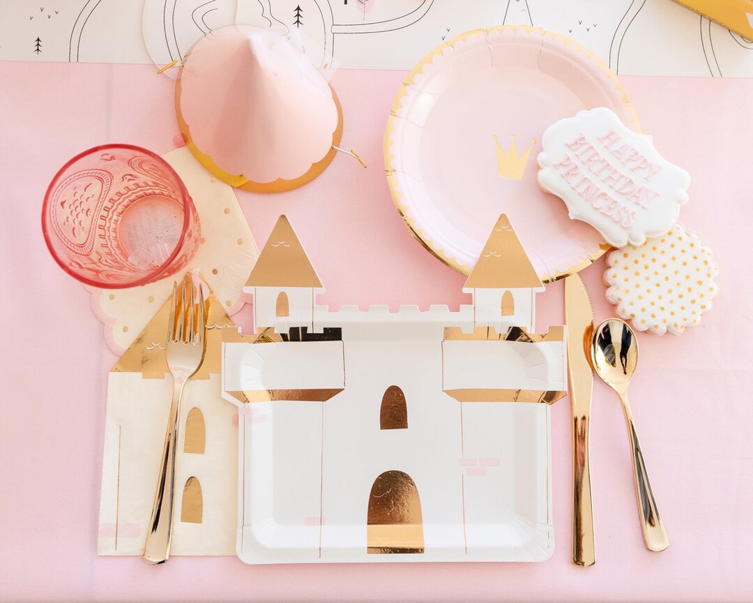 Castle Plates Girly Events Elegant Statement Pink Tableware Princess ...
