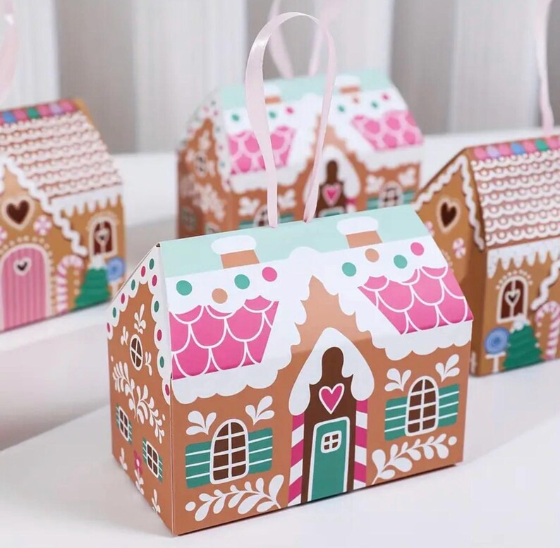 Gingerbread House FAVOR BOXES Festive Christmas Gift Treats Sweets ...