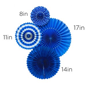 Blue White Pinwheel Set Large Party Backdrop Hanging Paper Fans Baby Shower Boy First Birthday ...