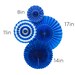 Blue White Pinwheel Set Large Party Backdrop Hanging Paper Fans Baby ...