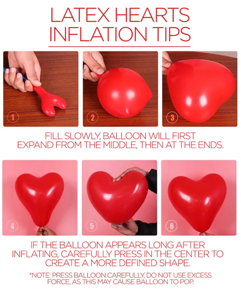 Red Heart Balloons Pack 11inch Ruby Red Latex Balloon Event Party ...