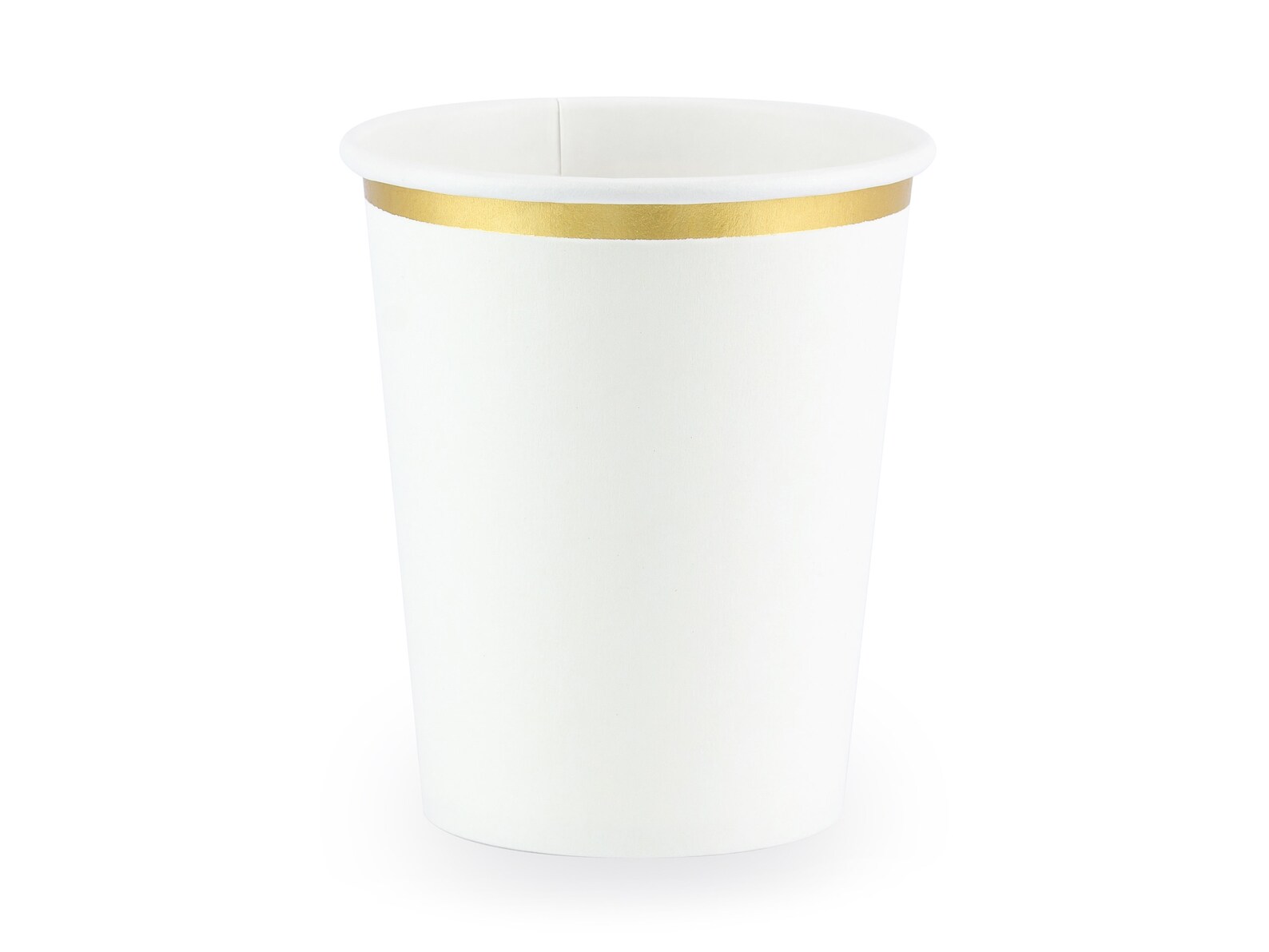 White Gold Paper Cup Set Minimalist Elegant Festive Party Cups New Year ...