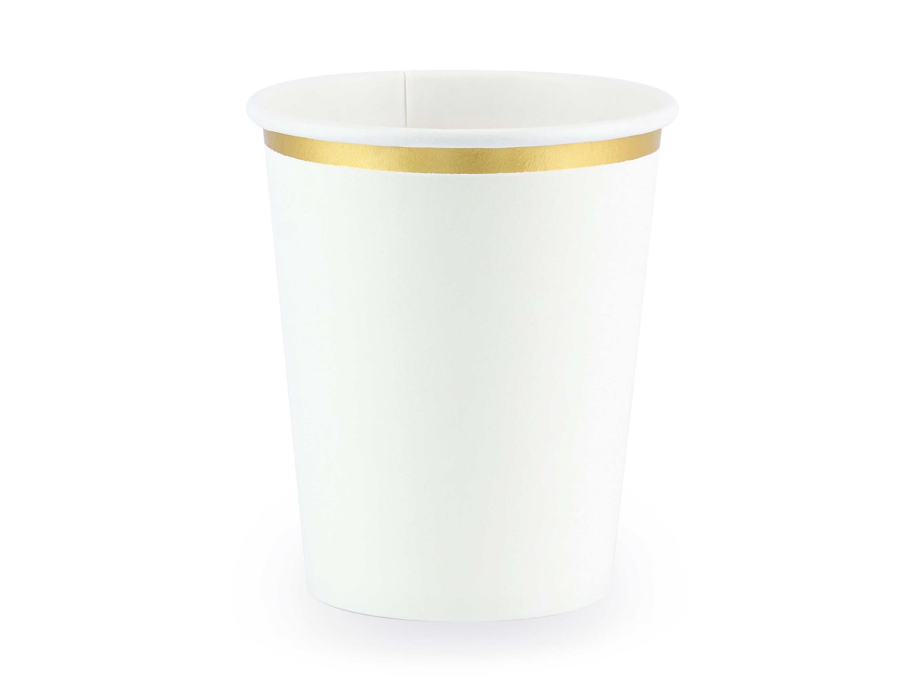 White Gold Paper Cup Set Minimalist Elegant Festive Party Cups New Year ...