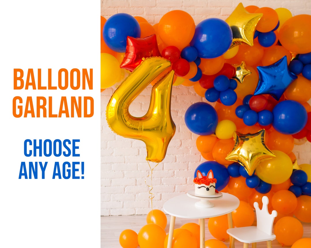 CUSTOM NUMBER Balloon Garland for 1st Birthday Milestone Sweet 16 ...