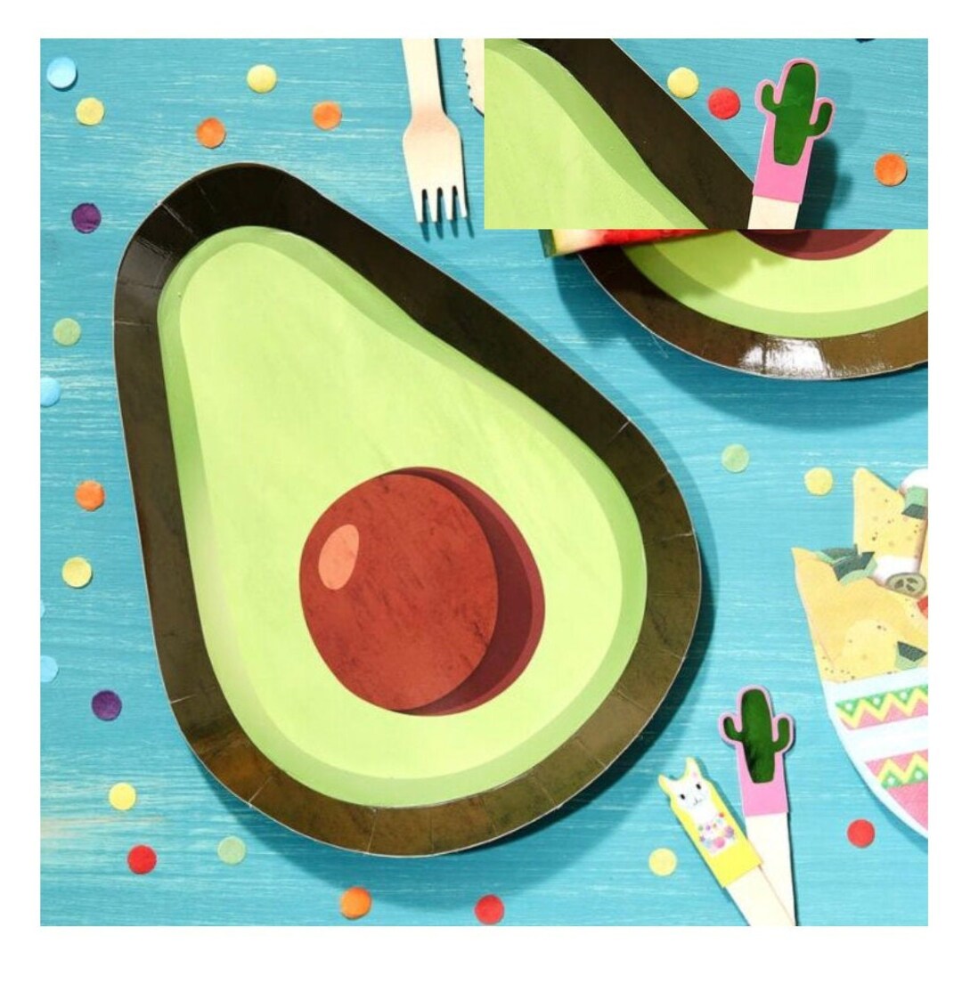 Avocado Shaped Paper Plates Fiesta Cinco De Mayo Party Supply - Etsy