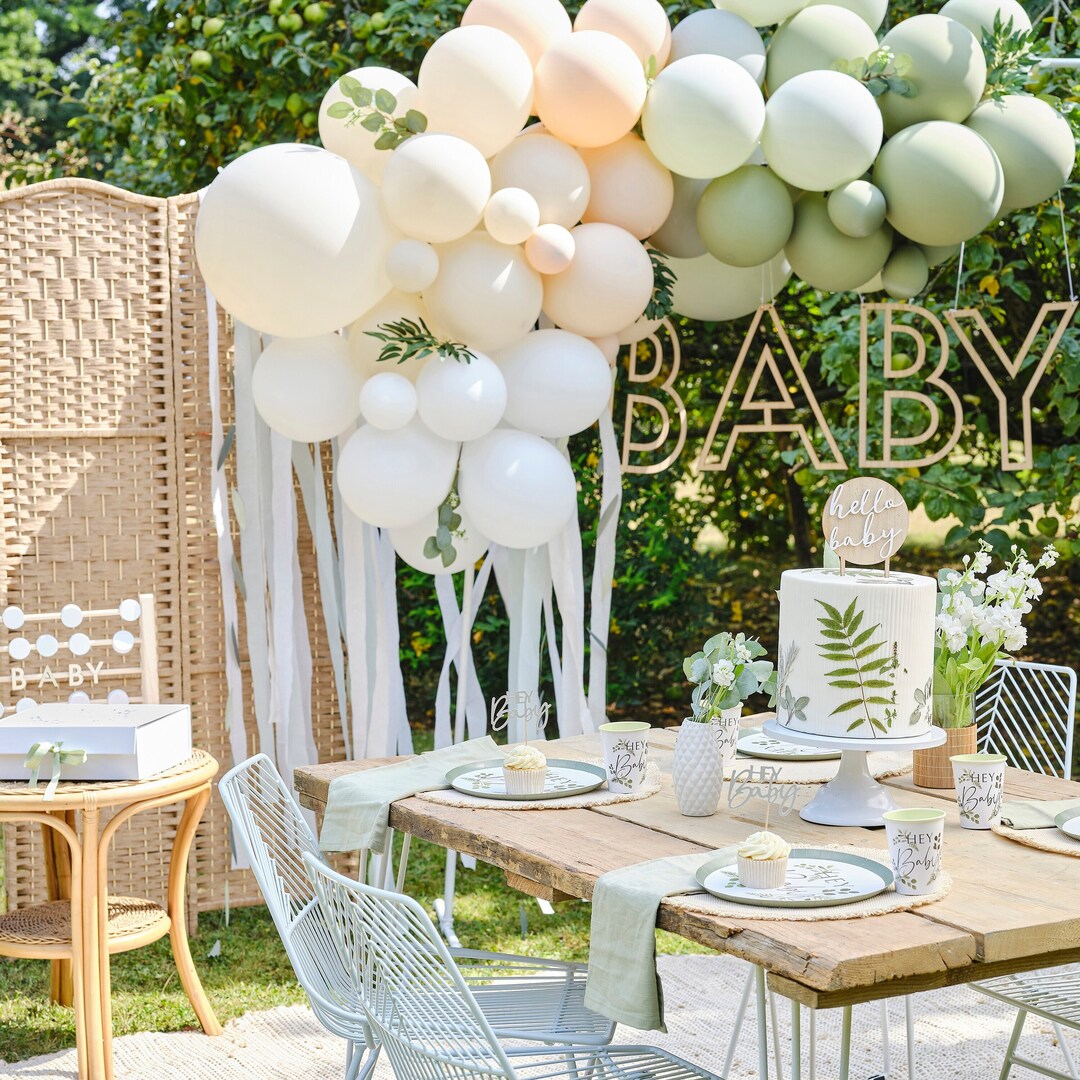 Neutral Balloon Arch TAUPE PEACH SAGE Eucalyptus Sage Foliage Outdoor ...