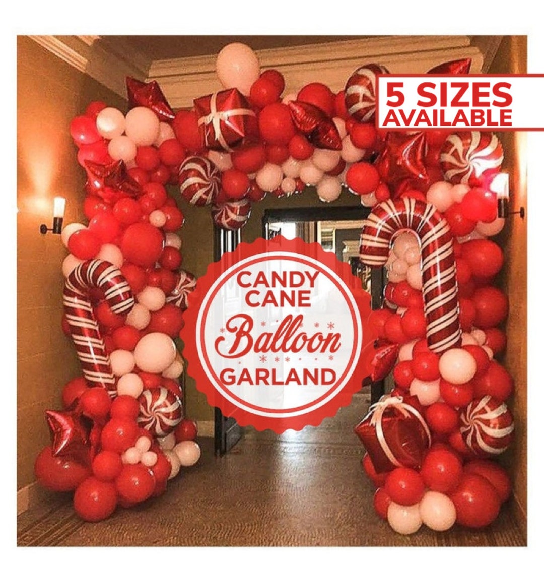 Candy Cane Ornament Christmas Balloon Garland DIY Arch Entryway Festive ...