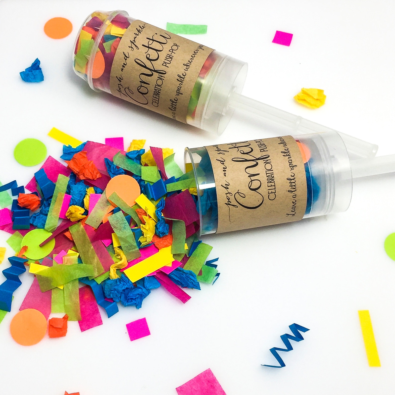 Neon Confetti Poppers Colorful Rainbow Bright Tissue Paper - Etsy