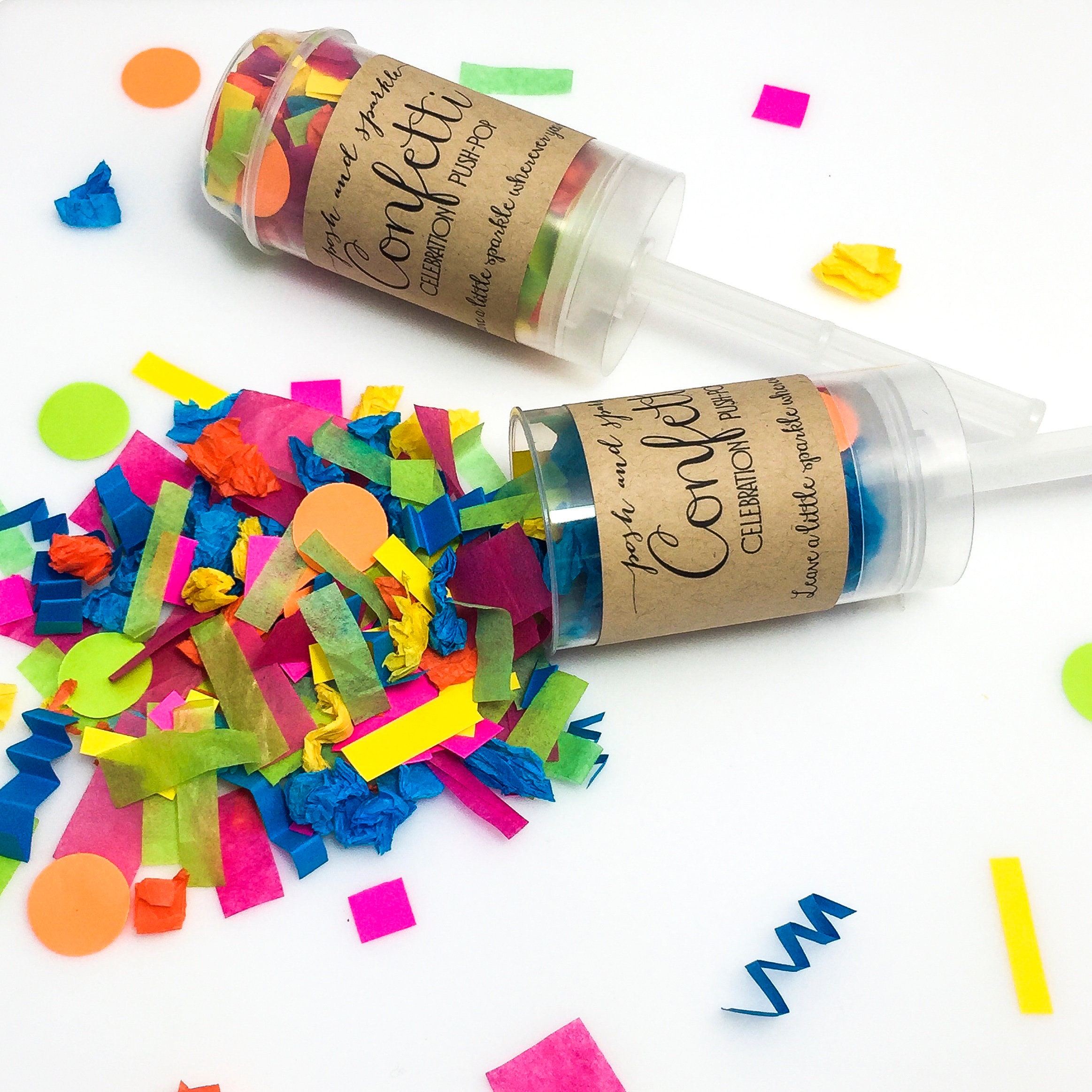 Neon Confetti Poppers Colorido Arco Iris Brillante Papel De - Etsy México